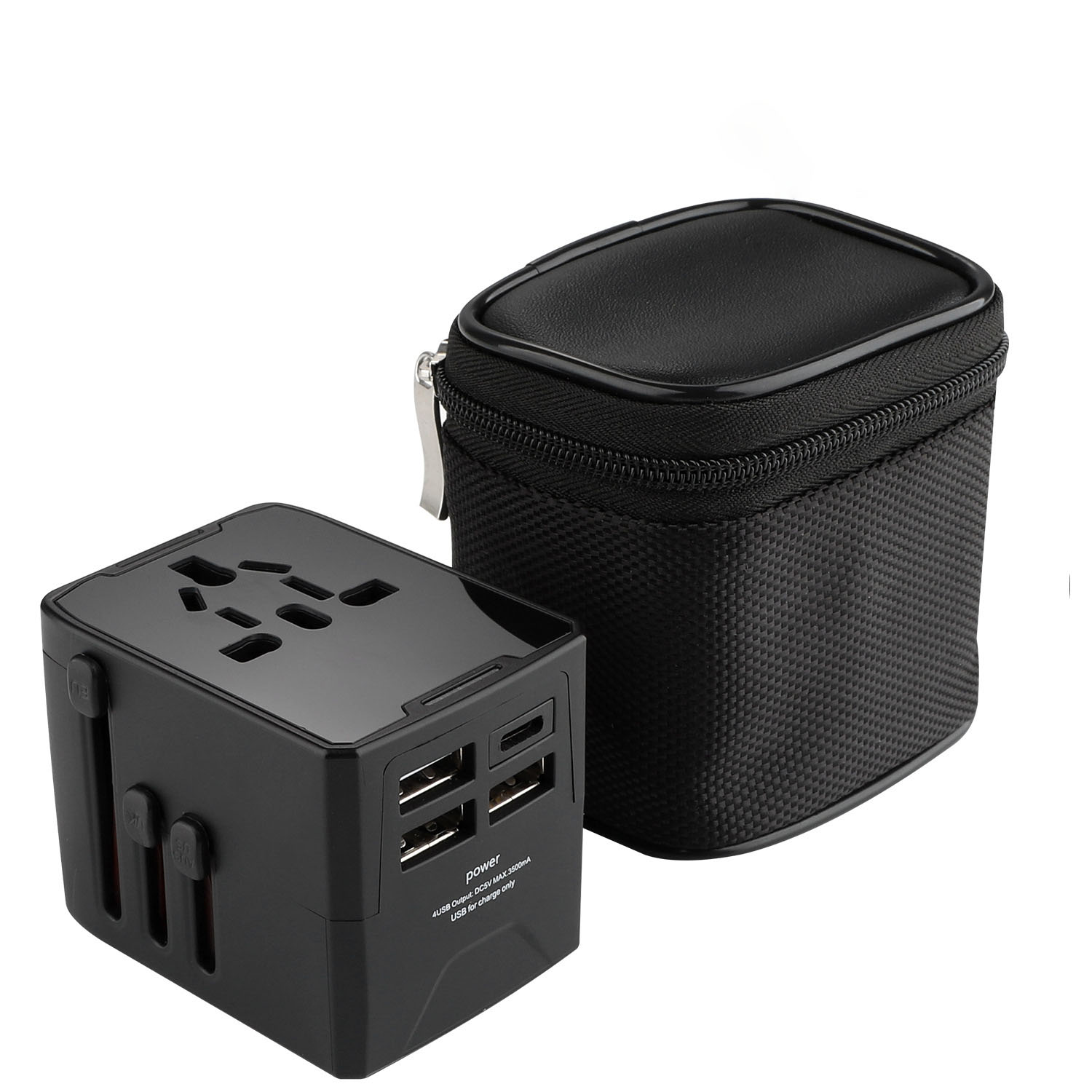 Adaptor priza universal, USB/USB-C, negru - eMAG.ro