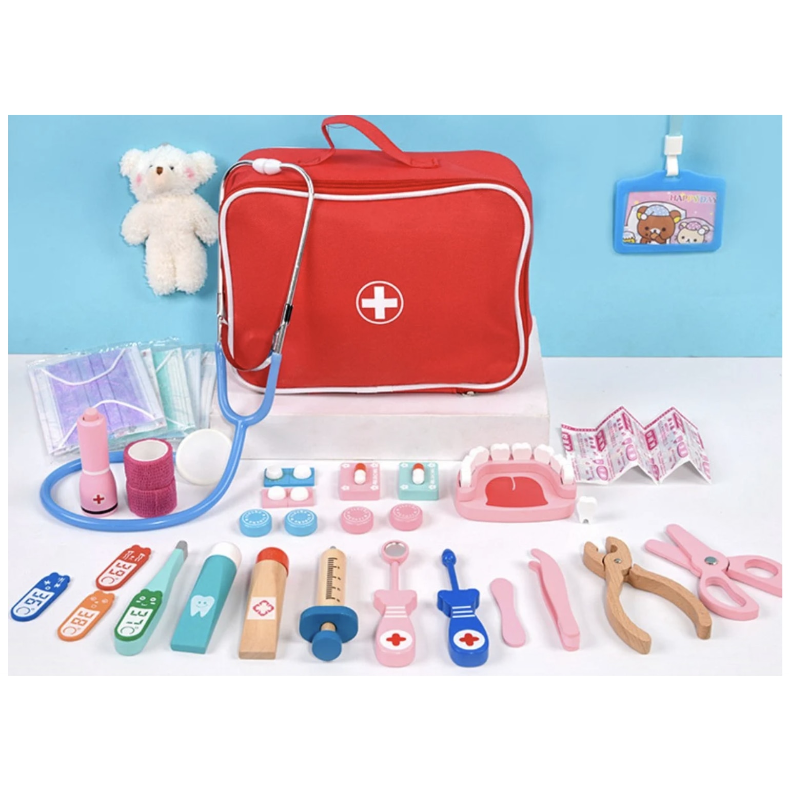 Trusa medicala de jucarie cu stetoscop functional, Interesting Doctor ...