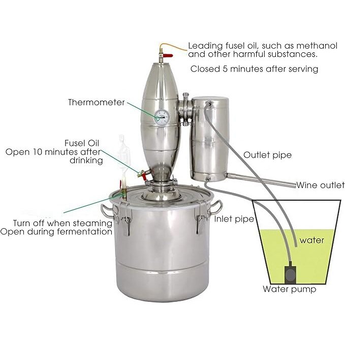 Set Distilator Bere, 30L, 220V, Manual, Otel Inoxidabil, Argintiu - eMAG.ro