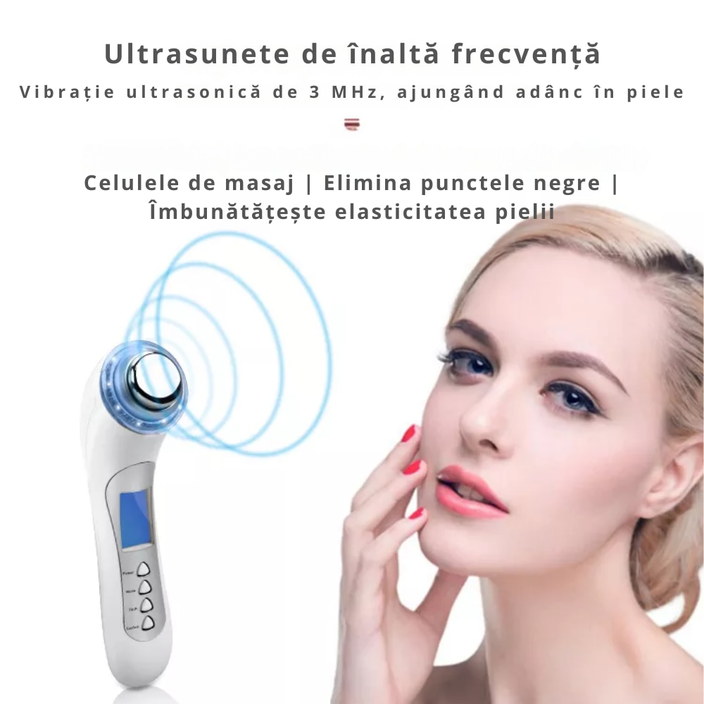Dispozitiv masaj facial 5 in1, Anti rid, Anti imbatranire, Curatare ...