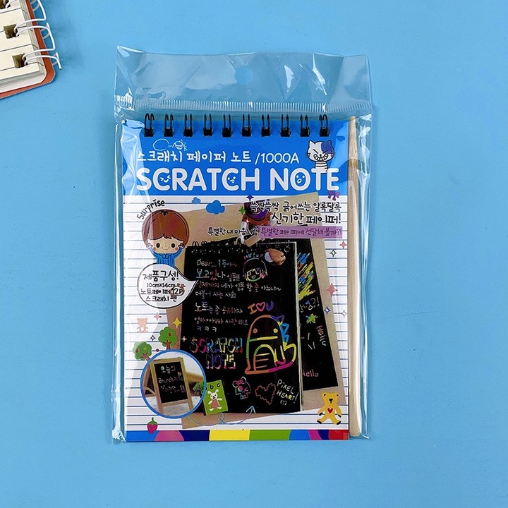 Caiet cu fise razuibile Flippy, DIY Magic Scratch, 12 File, Curcubeu ...