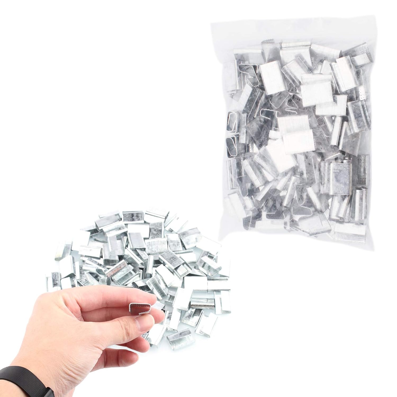 Комплект метален обтегач с PP лента 16 мм х 100 м, метални скоби и ...