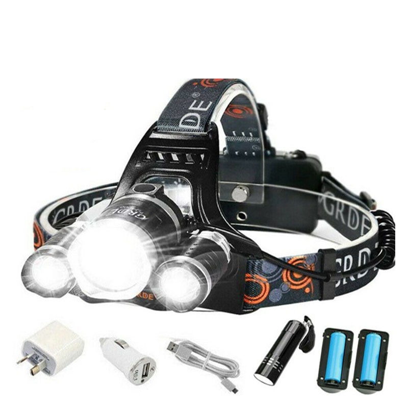 Lanterna frontala de cap, LED,4 moduri, Reincarcabila, Negru - eMAG.ro