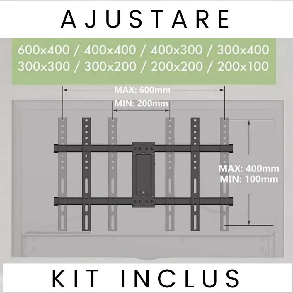 Suport perete TV, LCD, LED universal pentru ecran plat sau curbat, 32 ...