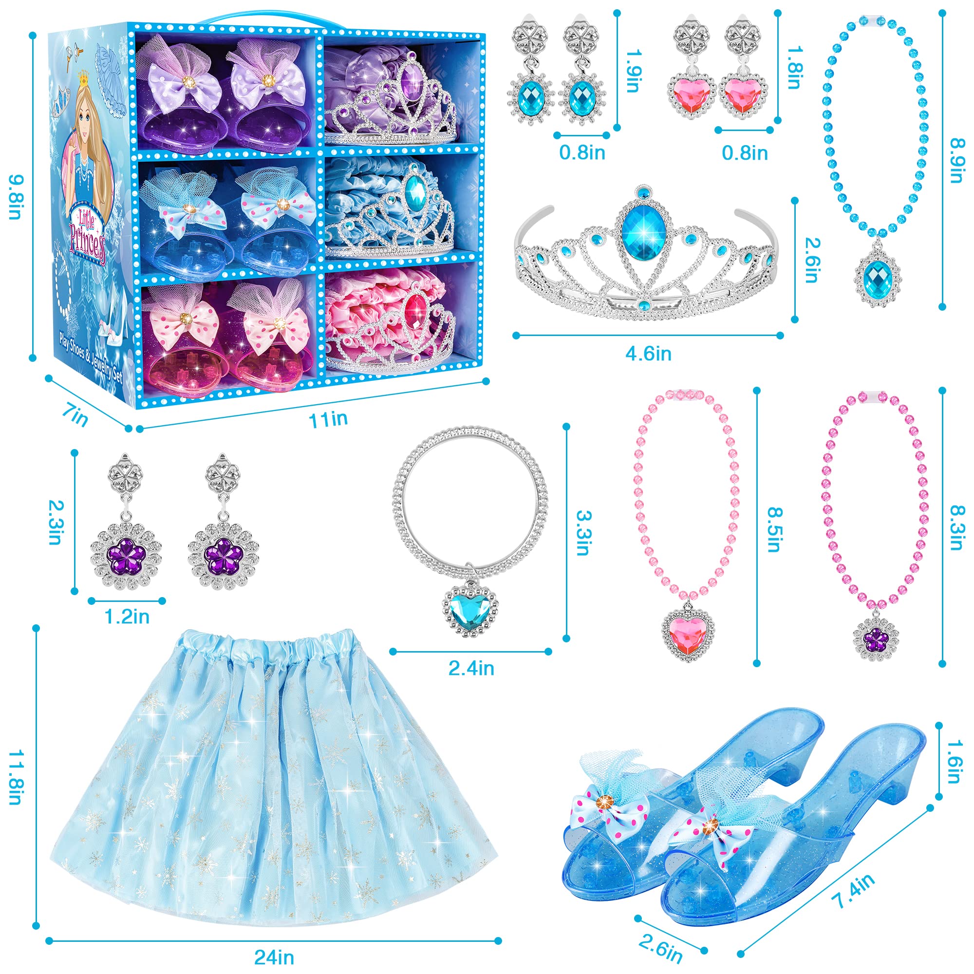 Set Costume de printesa, OVERTANG, +3ani, Multicolor - eMAG.ro