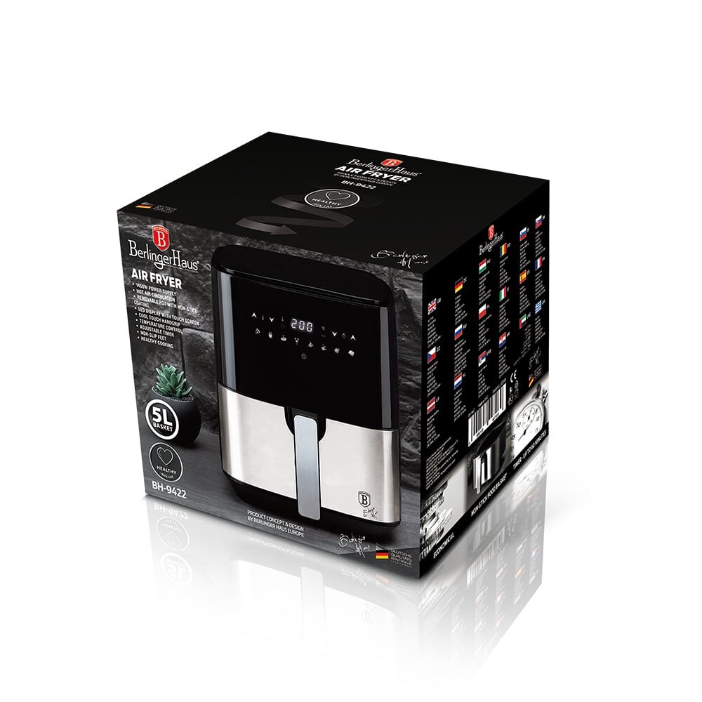 Berlinger Haus Egy kosarú AirFryer 5L / BH-9422A - eMAG.hu