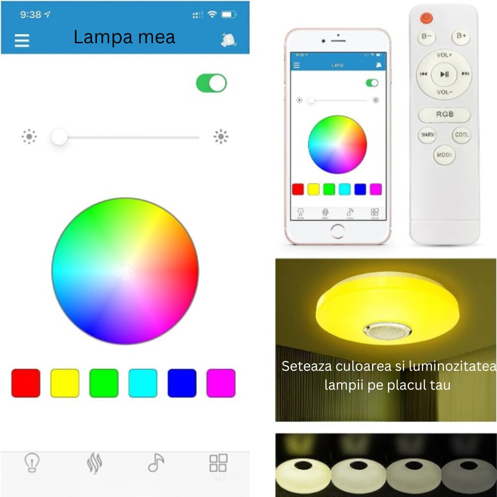 Lampa Equisst®, Smart, plafoniera LED, RGB, difuzor incorporat ...
