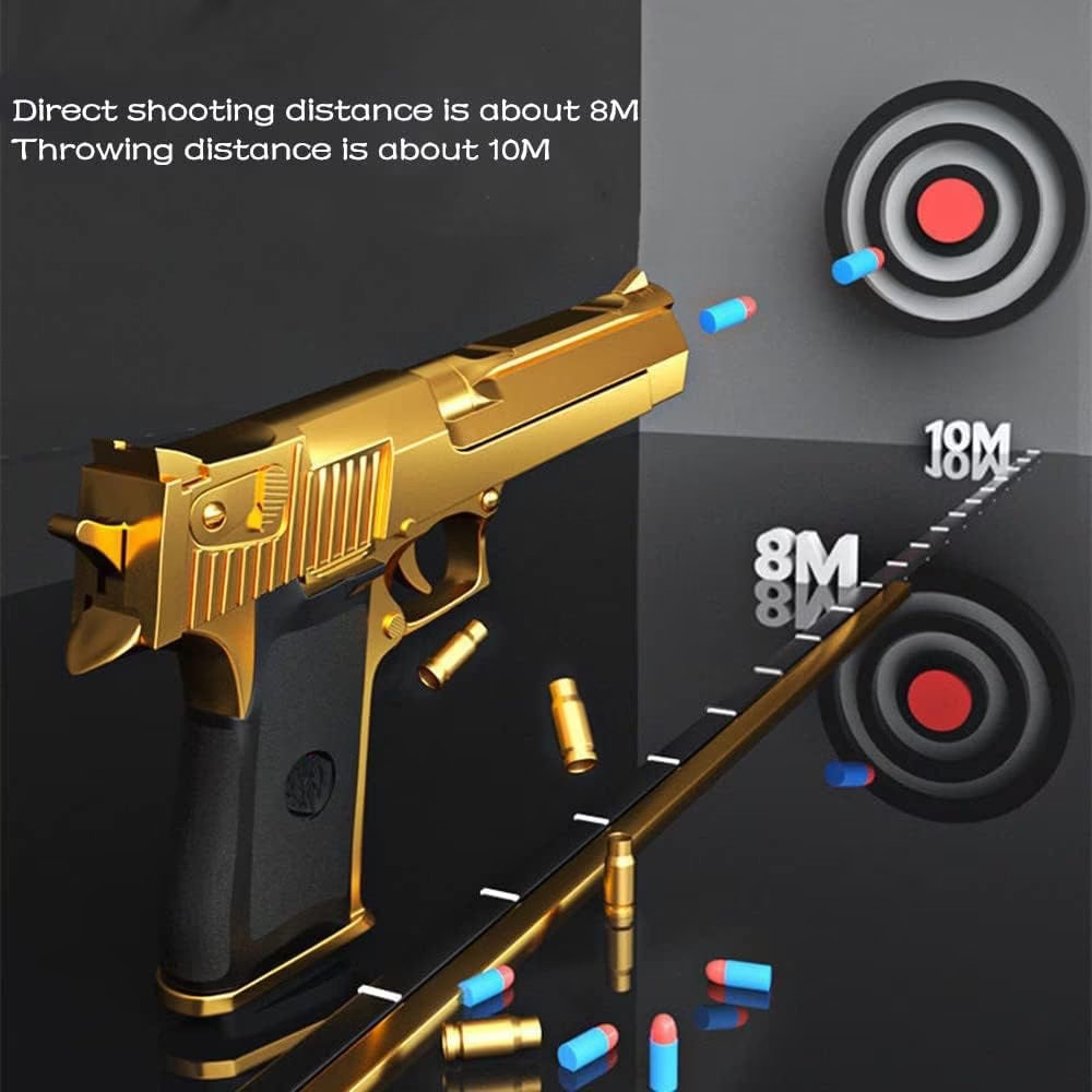 Pistol de jucarie cu gloante moi, Desert Eagle, Incarcare manuala ...