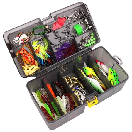 Set 168 naluci pentru pescuit, Otel inoxidabil/Plastic, 21x4.2x10.7 cm ...