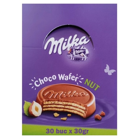 Napolitana Milka Choco Wafer Nut cu alune de padure, cutie 30 buc x ...