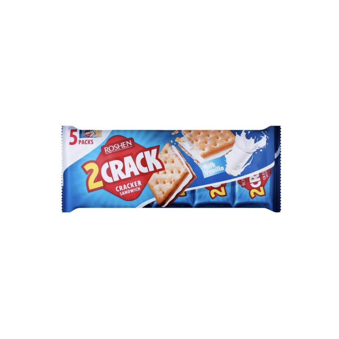 Biscuiti cu Umplutura de Lapte, Roshen 2 Crack, 235 g - eMAG.ro