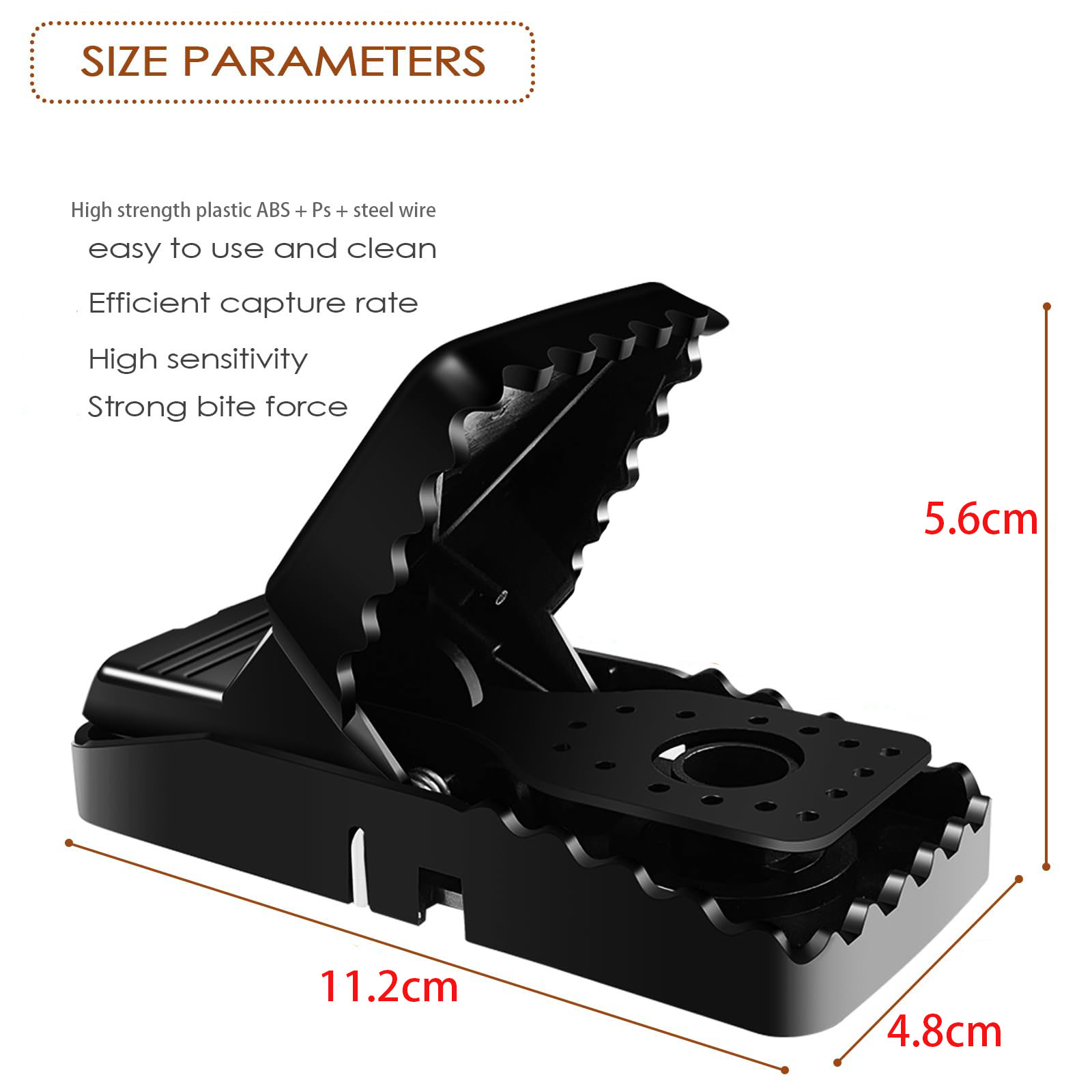 Set 6 capcane de soareci, ABS, Negru - eMAG.ro