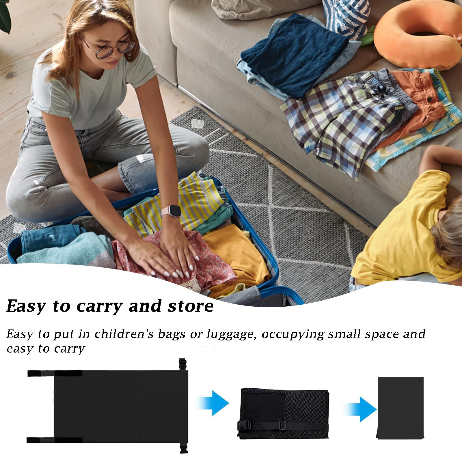 Accesoriu pentru scaun avion, Pentru transport copii, Negru - eMAG.ro