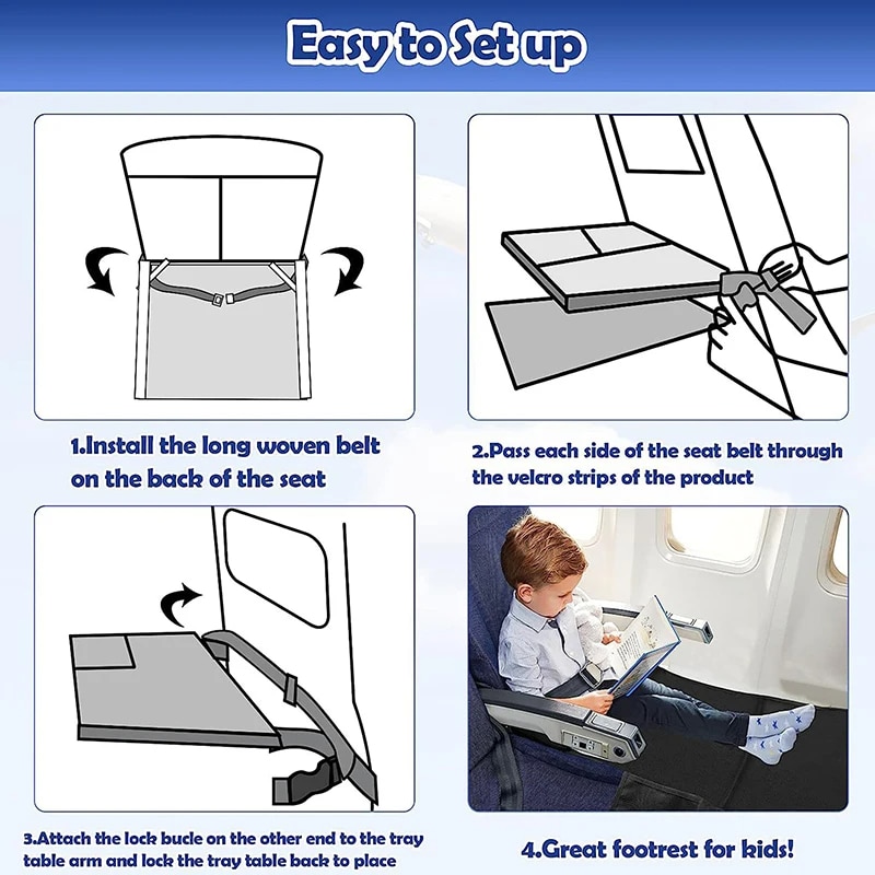 Accesoriu pentru scaun avion, Pentru transport copii, Negru - eMAG.ro