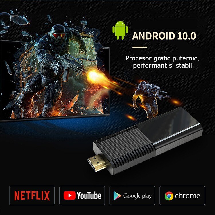 Media Player TV Stick 4K UltraHD Android, 8 GB, Wi-Fi, Bluetooth ...