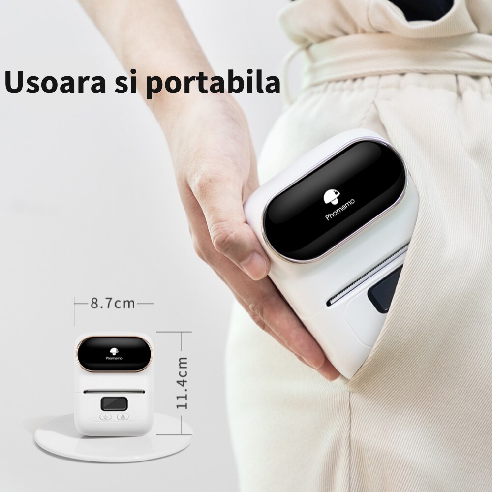 Imprimanta termica etichete fara cerneala, portabila, M110 ...