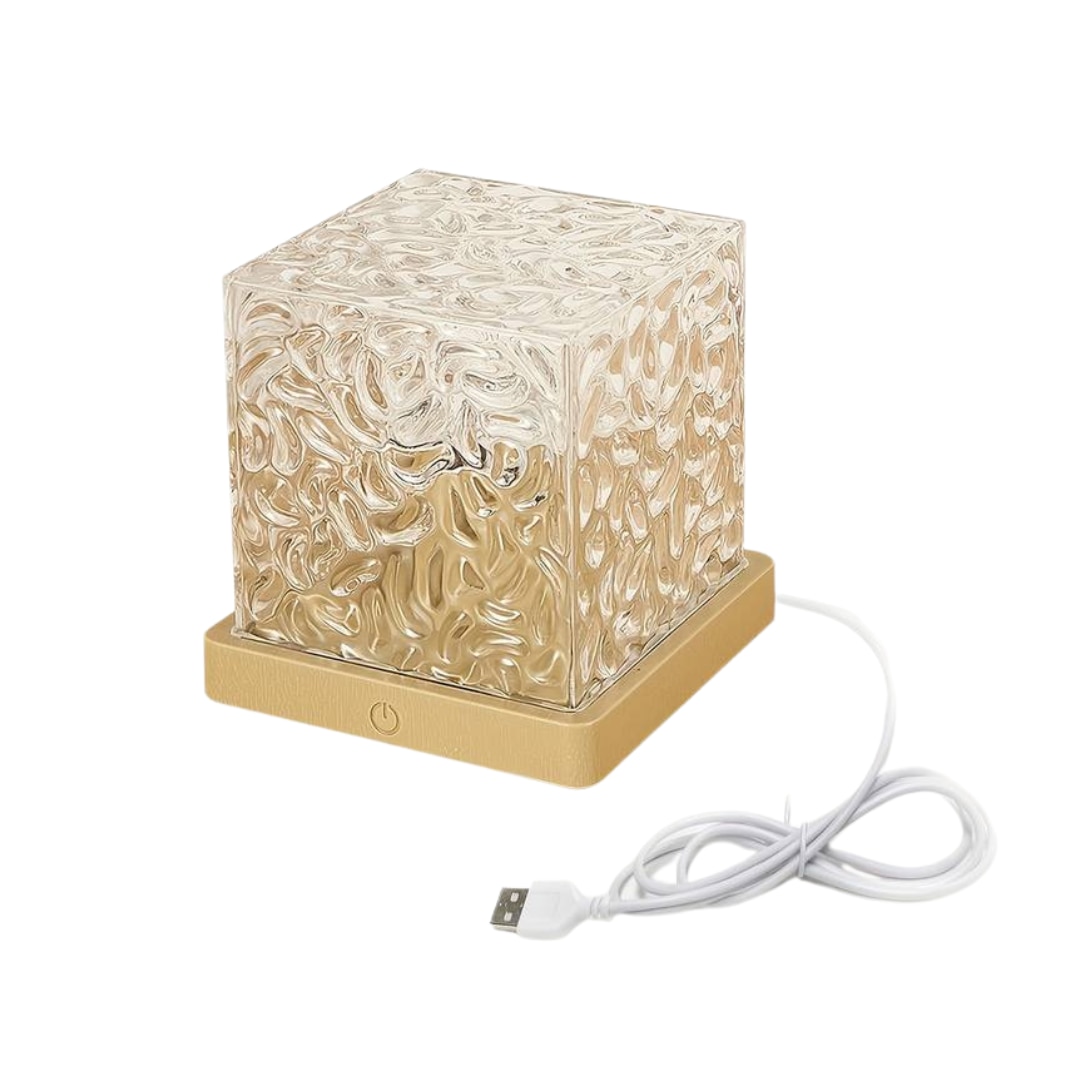 Lampa ambientala Crystal Cube LED 3 Culori cu Efect de Valuri, Control ...