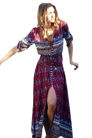 Rochie boho aerisita cu nasturi - eMAG.ro