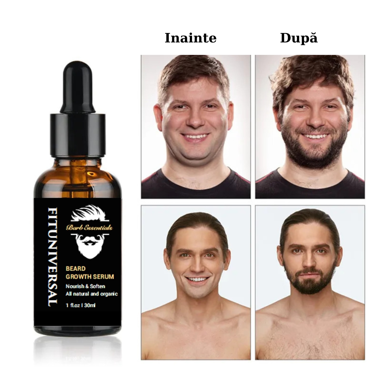 Set complet de crestere si ingrijire barba din 4 piese avand inclus ...