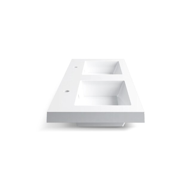 Lavoar, Balneo, MILA, 120x46 cm din conglomerat luciu alb instalare pe ...