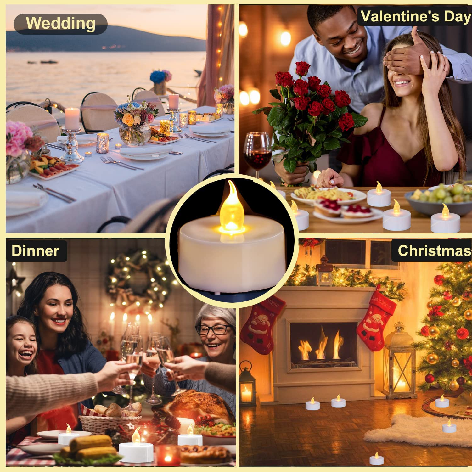 Set 24 lumanari electrice, LED, Alb - eMAG.ro