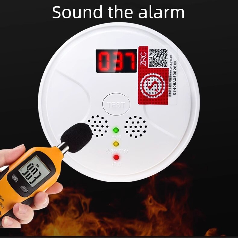 Detector de monoxid de carbon, TEST, Alarma, Afisaj digital, Alb - eMAG.ro