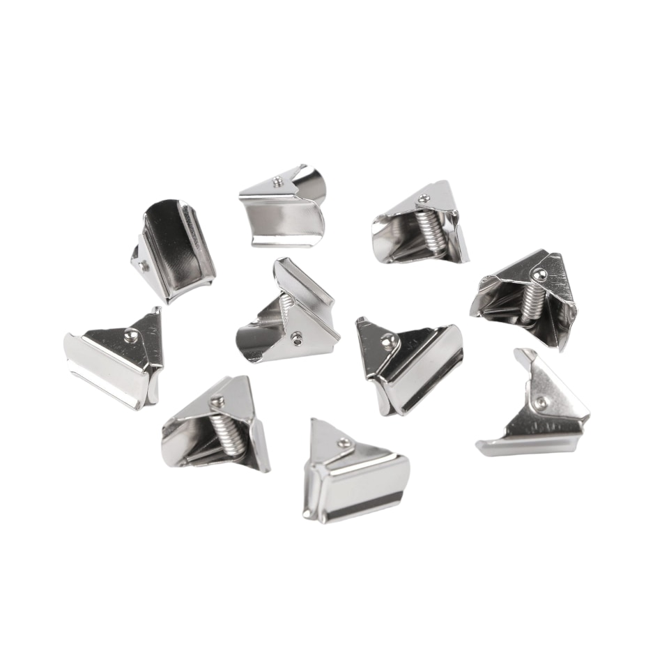 Set 2 clipsuri metalice, latime 12 mm, dimensiuni 14 x 22 mm, argintii ...