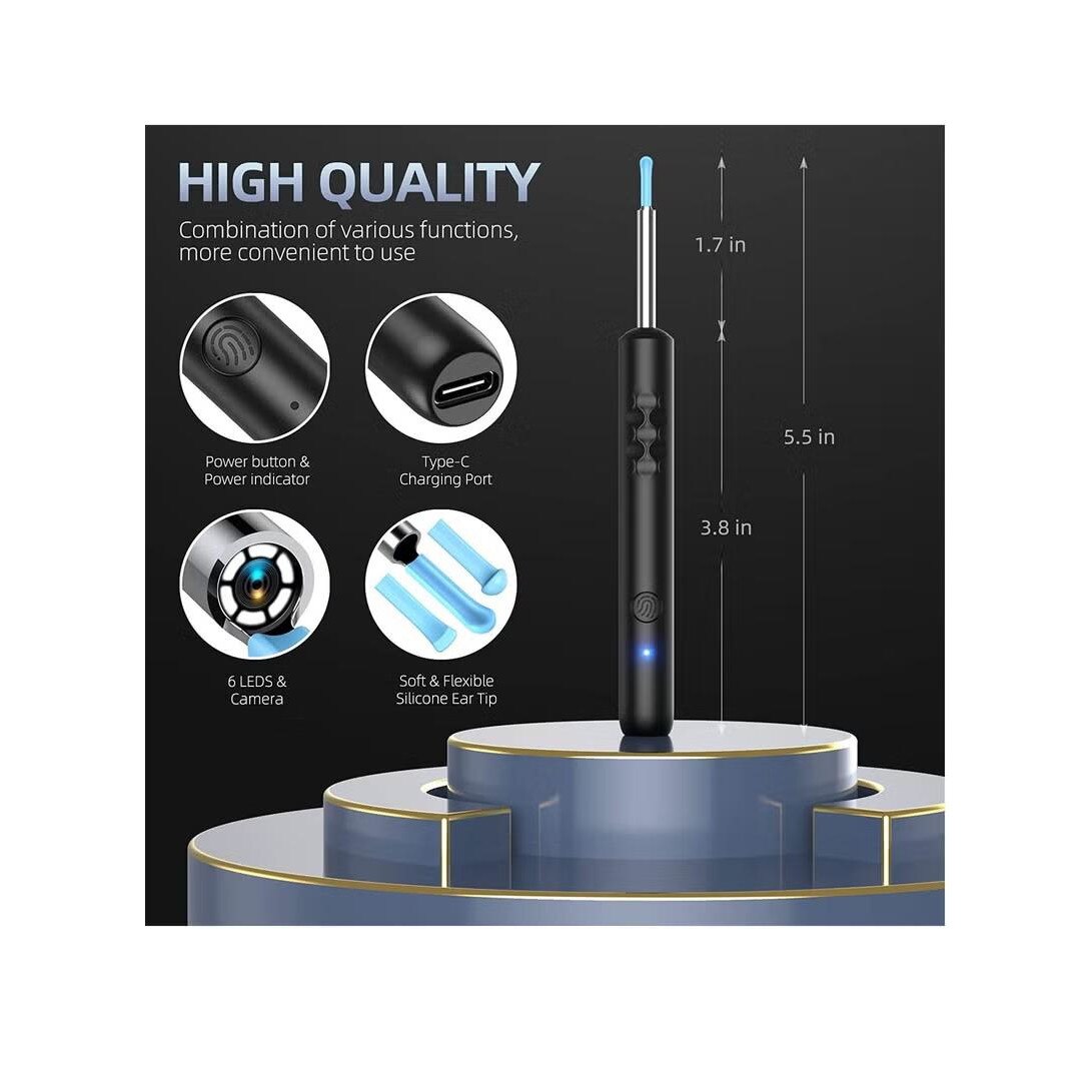 Комплект уреди за почистване на уши, WALALLA, LED, 1080P, черен - eMAG.bg