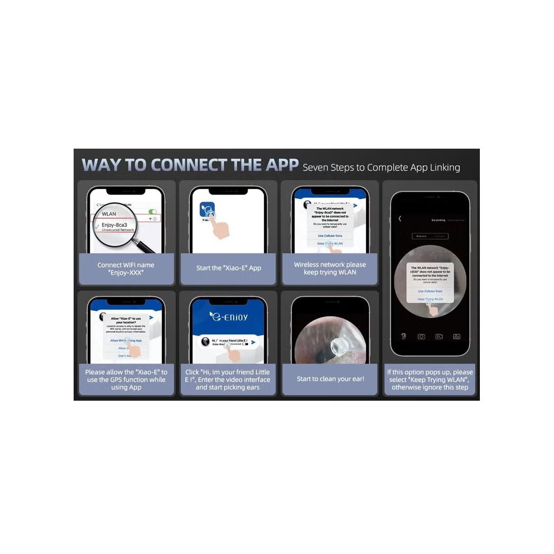 Комплект уреди за почистване на уши, WALALLA, LED, 1080P, черен - eMAG.bg