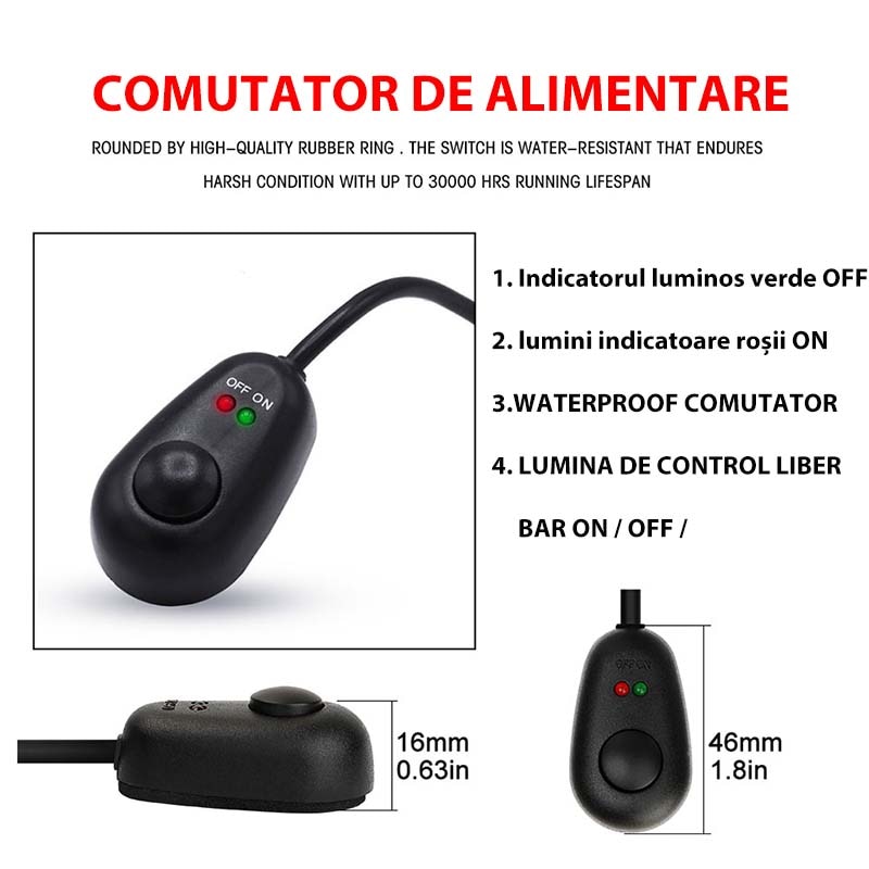 Kit cablaj auto, Pentru 2 LED Bar, Proiector, cu Releu si Buton On Off ...