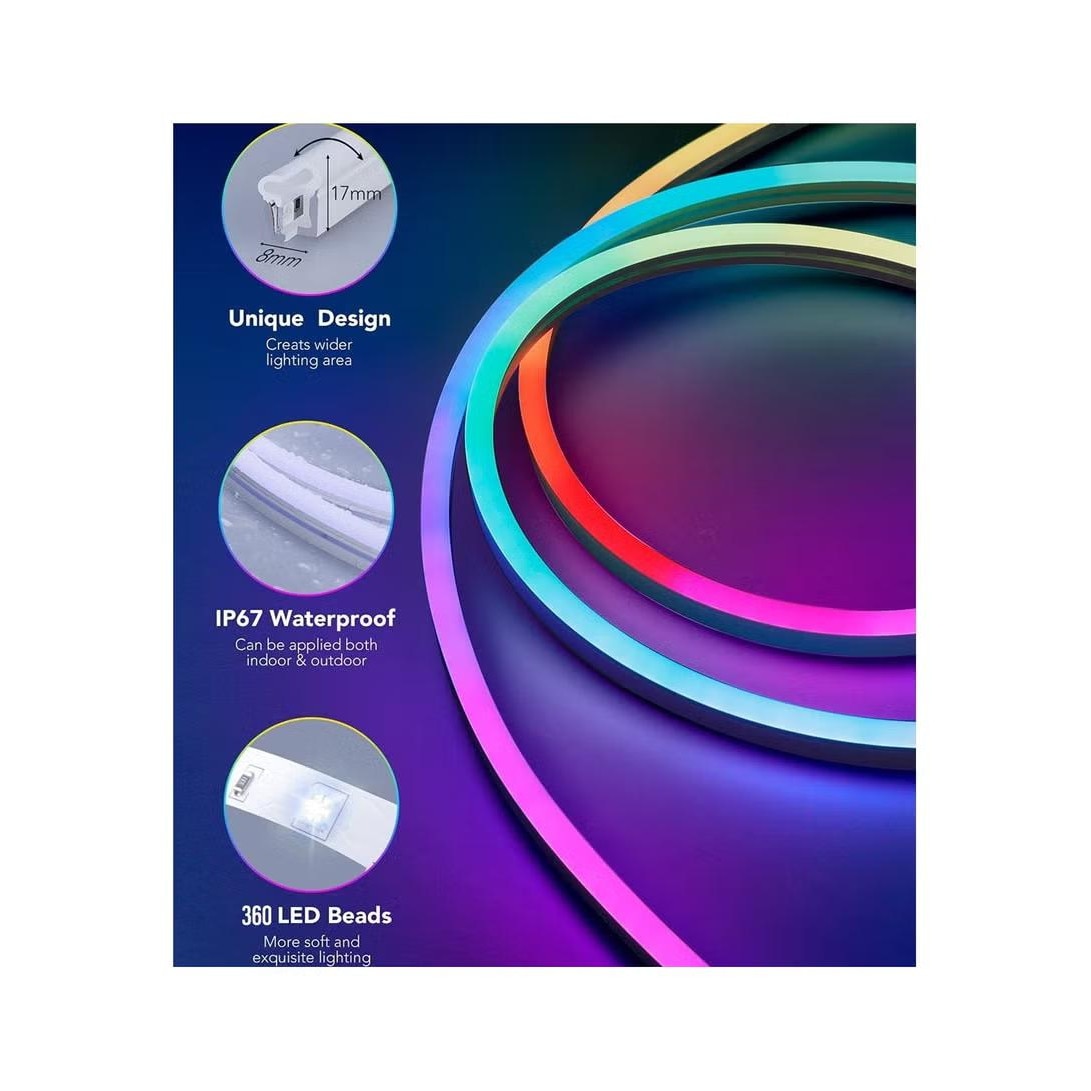 Banda LED, WALALLA, 3M, Smart Neon Light Strip, IP65, Multicolor - eMAG.ro