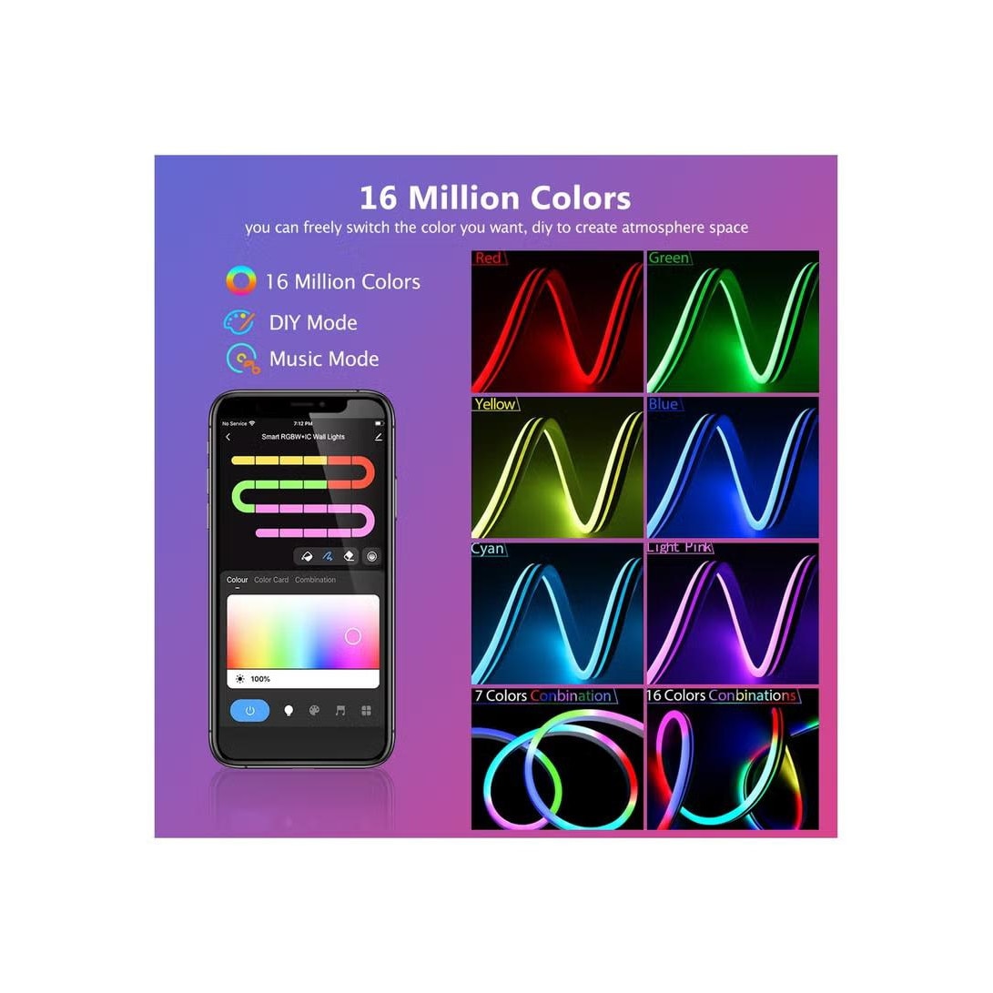 Banda Led Walalla 3m Smart Neon Light Strip Ip65 Multicolor Emag Ro