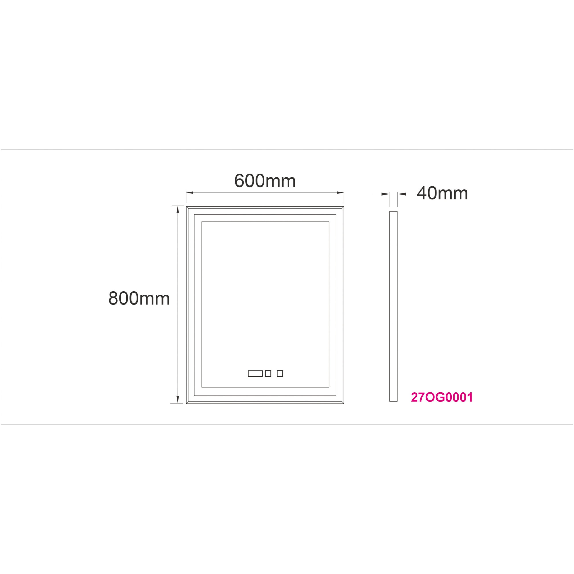 Oglinda baie Belform Infinity, cu iluminare LED 3 culori, intrerupator ...
