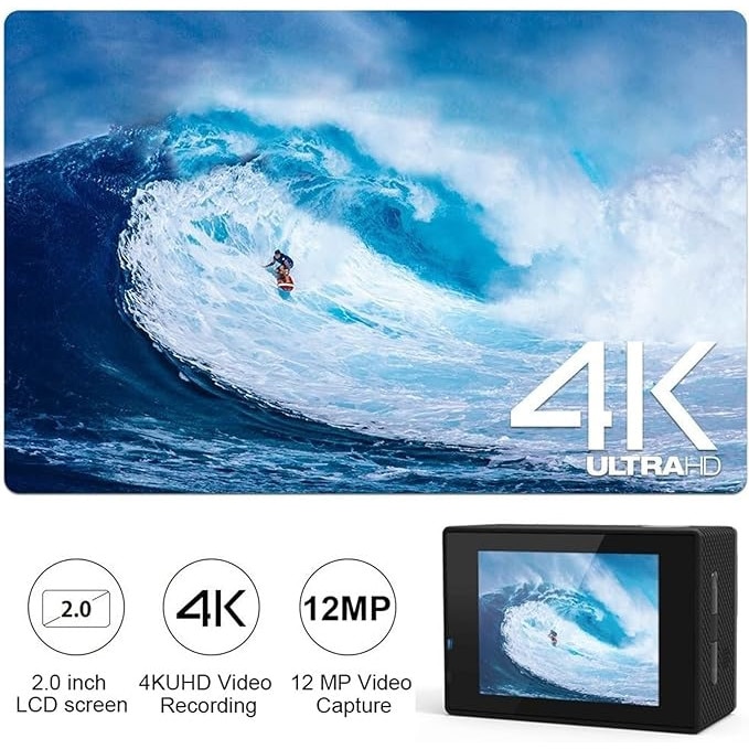 Camera video sport WIFI 4K Ultra HD 16MP cu telecomanda tip bratara 4K ...