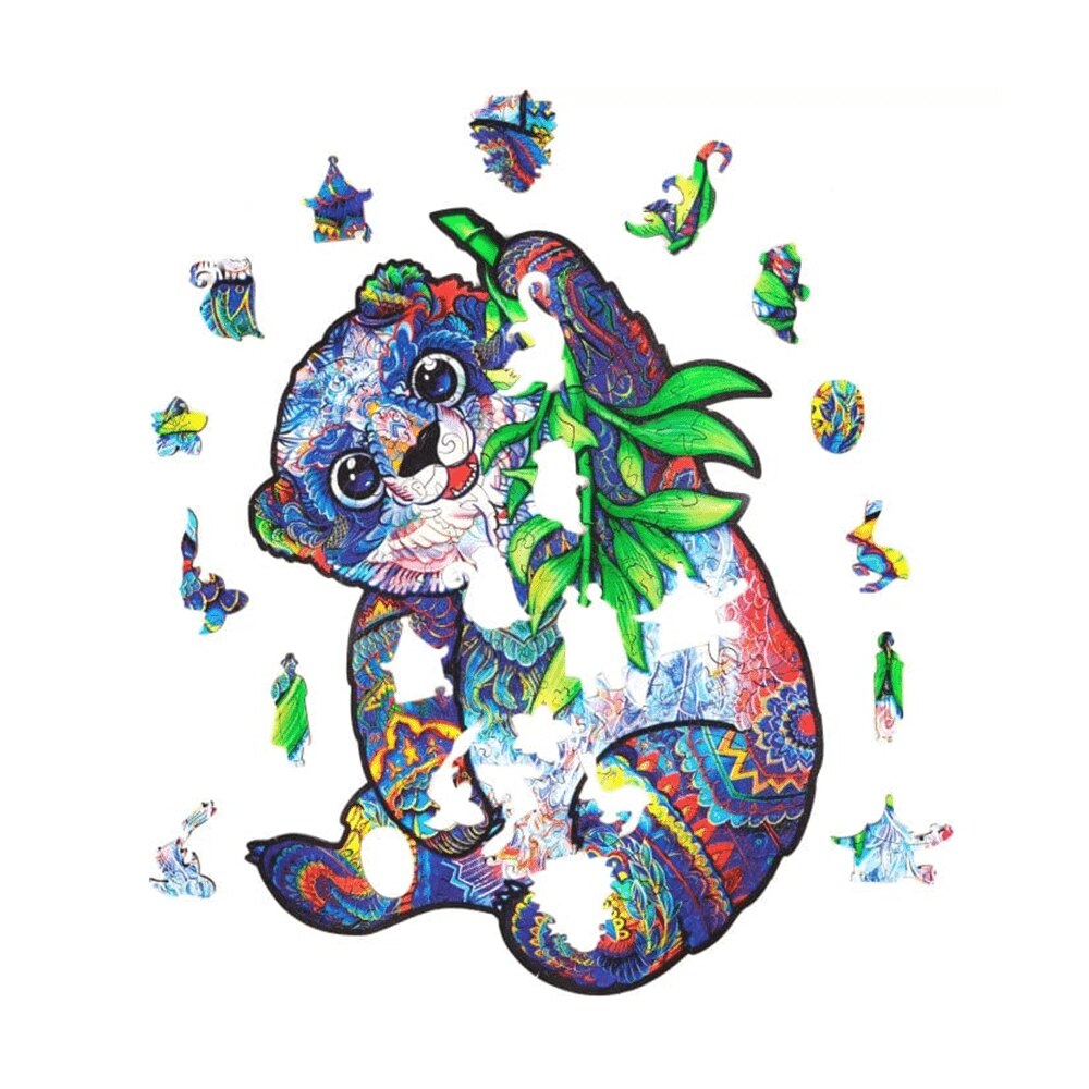 Puzzle din lemn colorat sub forma unui Panda Rila Crafts, Dimensiune A3 ...