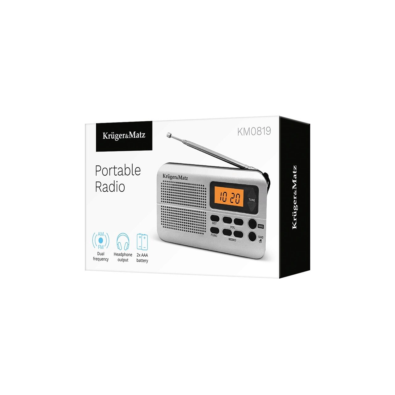 Radio portabil, Afisaj LCD, ceas cu alarma, 20 posturi memorate, Mufa ...