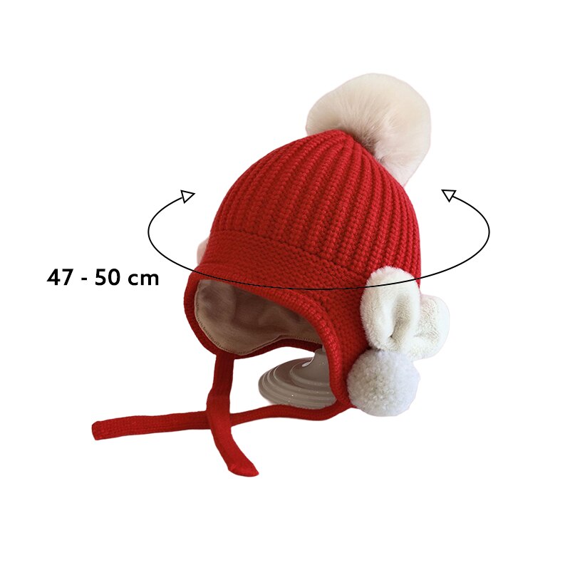 Caciula pentru copii, model cu pom pom si prindere reglabila sub barbie ...