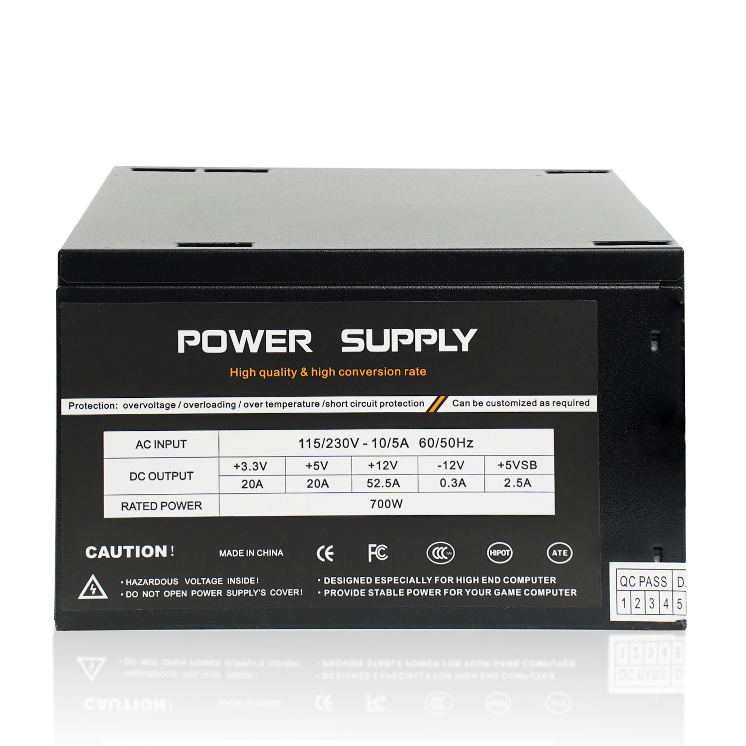 Sursa PC, YANX, 80 PLUS Gold, 700W, Ventilator 120mm, Active PFC, Negru ...