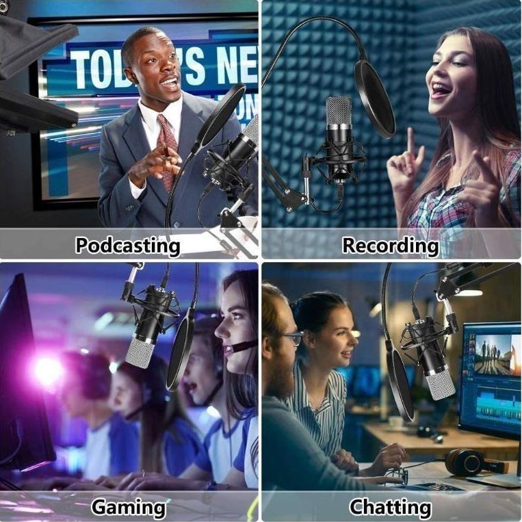 Set Microfon Condenser NW 700 Inregistrare Vocala Streaming Gaming cu ...