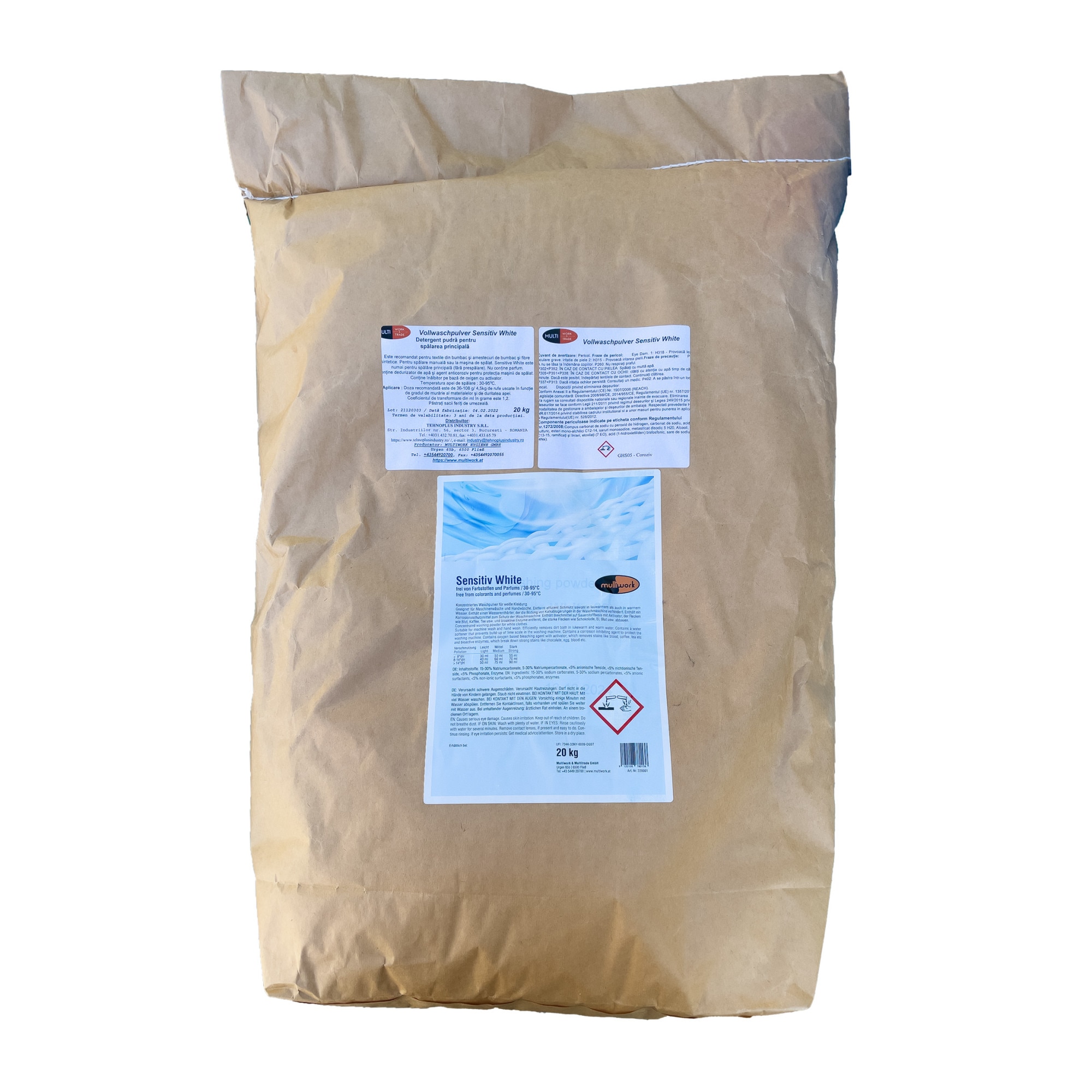 Detergent profesional pentru rufe albe, fara parfum, Sensitive White ...