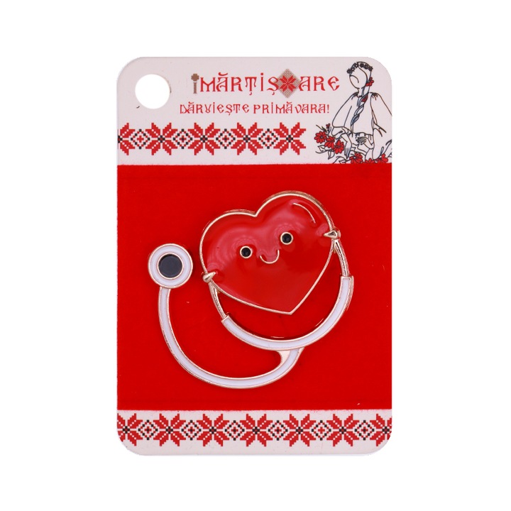 Martisor Brosa Stetoscop Inima Zambareata - eMAG.ro