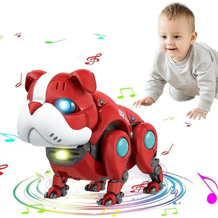 Caine robot pentru copii, ABS, Functie sunetelumini, 1 an+, Multicolor ...