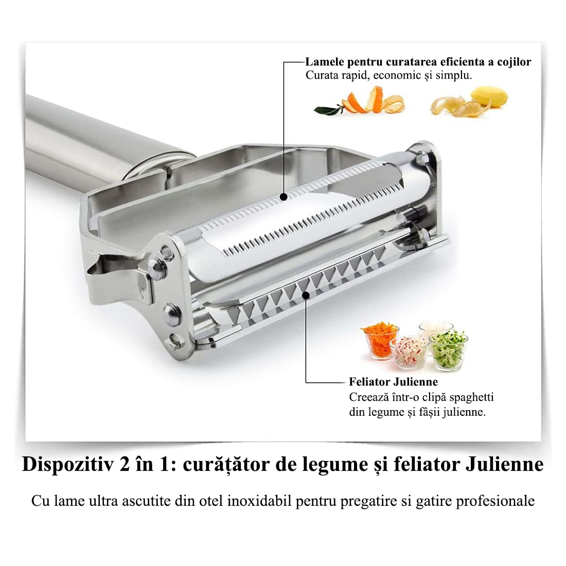 Dispozitiv pentru decojire legume si fructe, VITALOZeN®, accesoriu ...