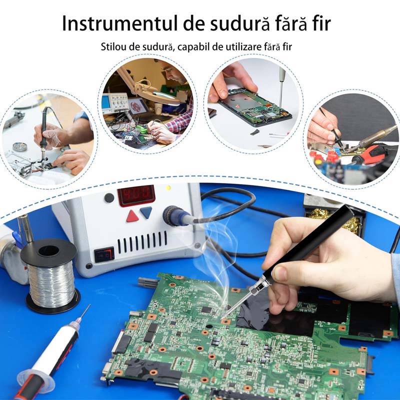 Set pistol de lipit letcon, portabil, wireless, acumulator incorporat ...