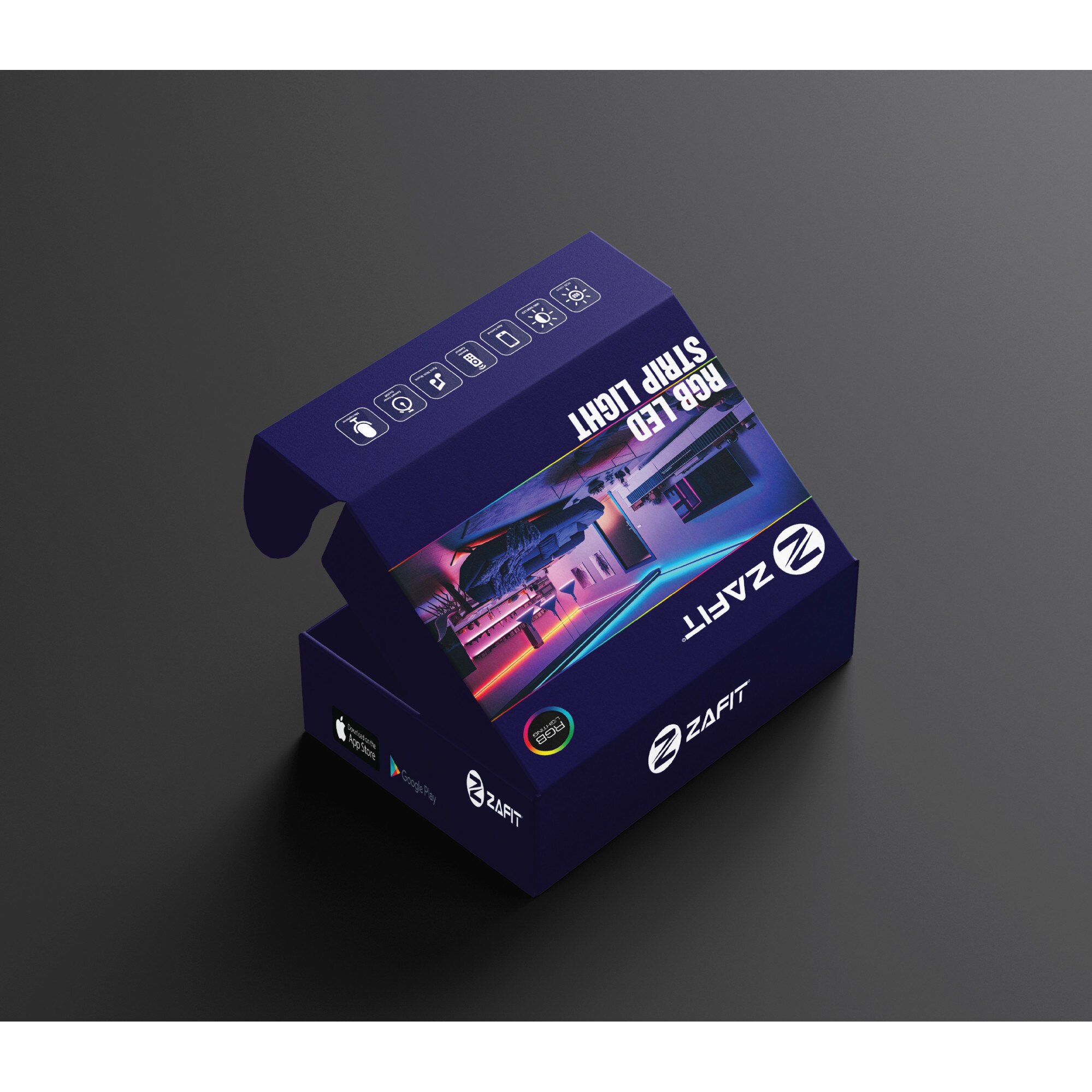 Banda LED ZAFIT™ 5 metri, Bluetooth, aplicatie telefon, telecomanda ...