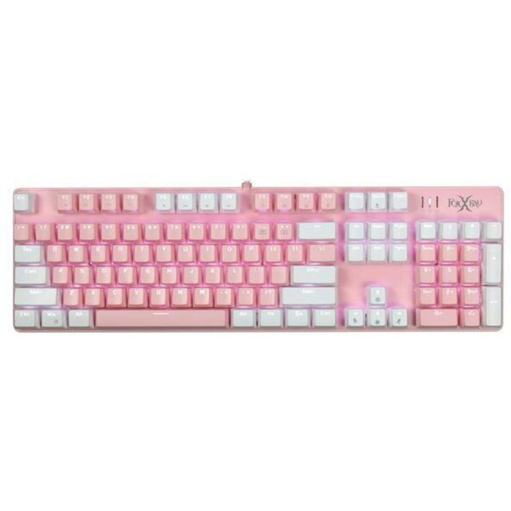 Tastatura gaming mecanica HKM-68 Pinklove, iluminare led ALB 22 moduri ...