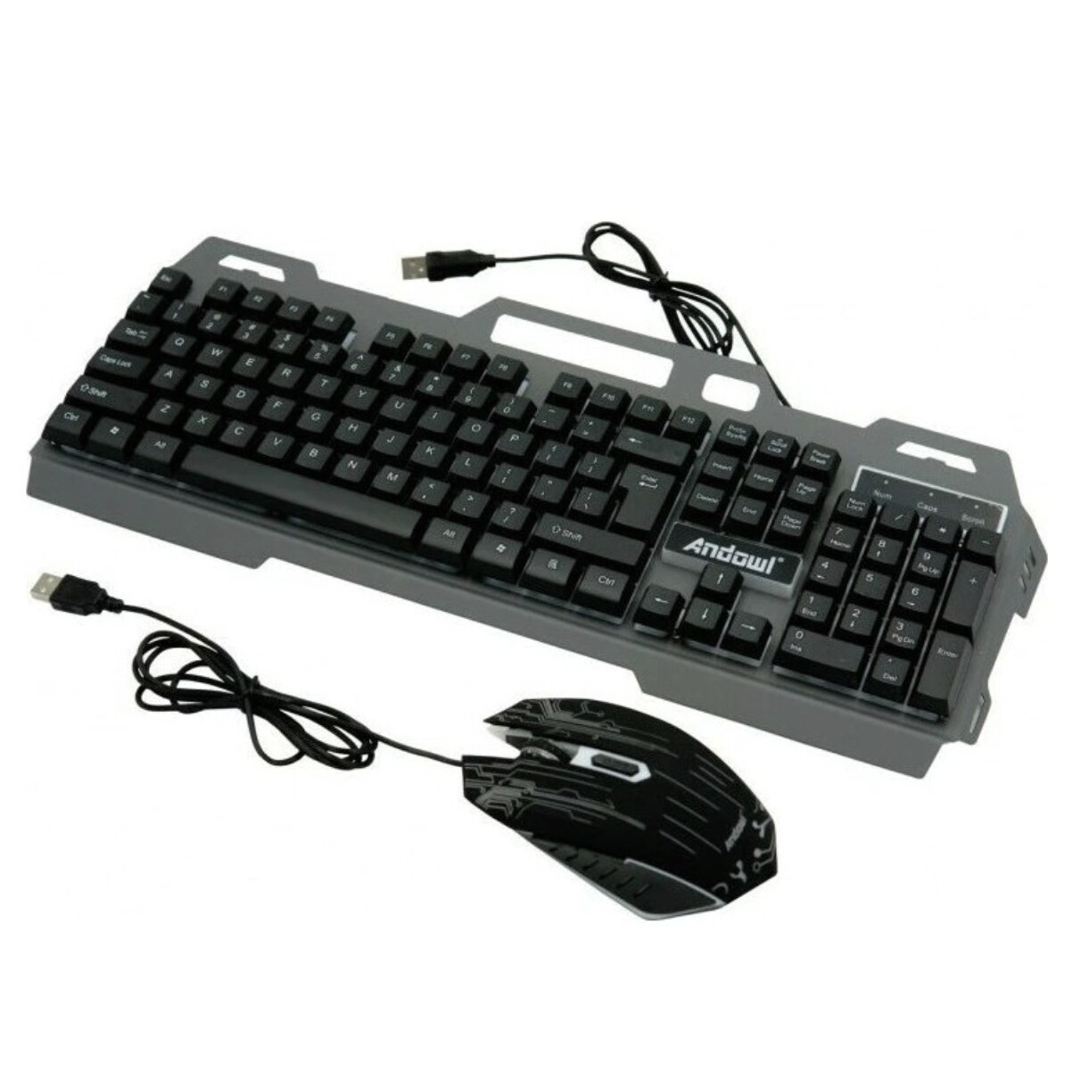 Kit Tastatura si Mouse Gaming, Iluminare LED, Calculator, Laptop, Cablu ...