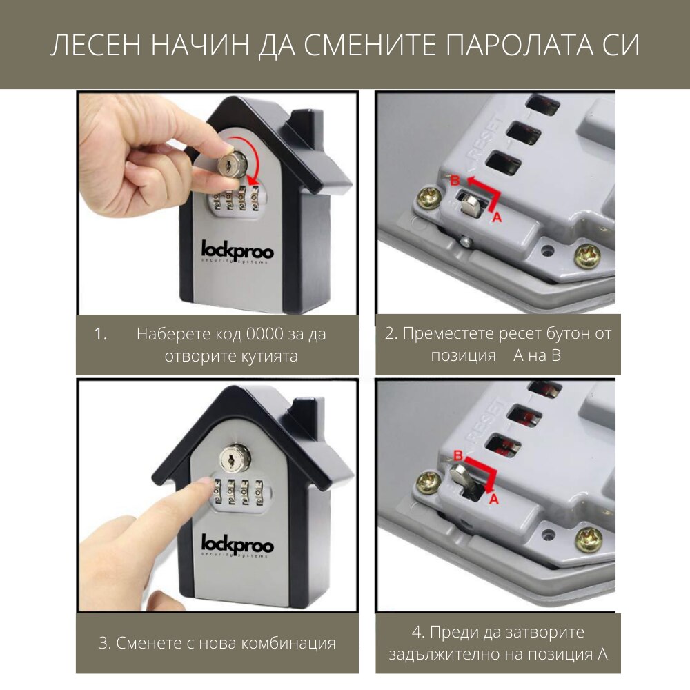 Seif pentru chei cu cod, Metal, 150x90x60 mm, Negru/Argintiu - eMAG.ro