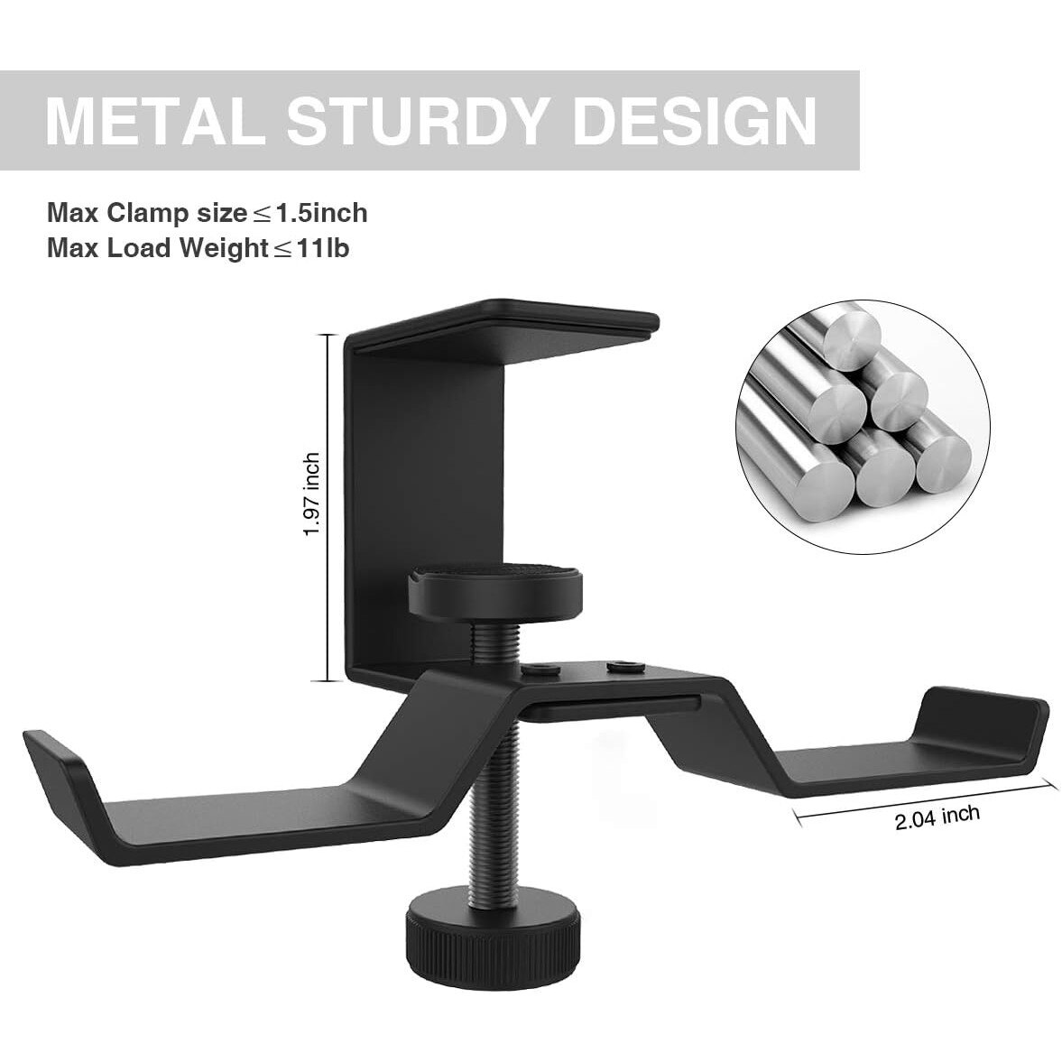 Suport pentru casti, Metal, Negru - eMAG.ro