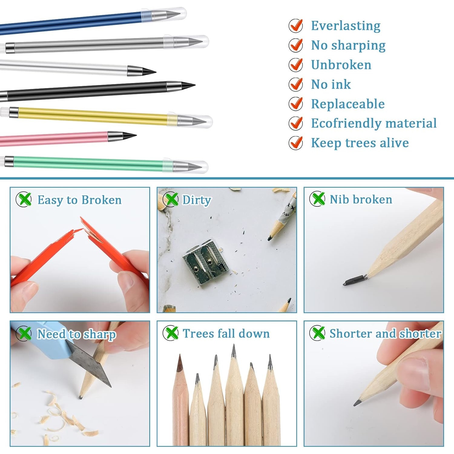 1Pix fara cerneala, etern, pentru scris, mecanic, pentru desen, care se ...